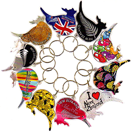 Set of 10 Assorted Kiwi Key Rings - 21974 – New Zealand Souvenirs & Gifts