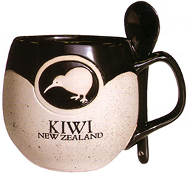 Kiwi Stoneware Mug & Spoon - 10412 – New Zealand Souvenirs & Gifts